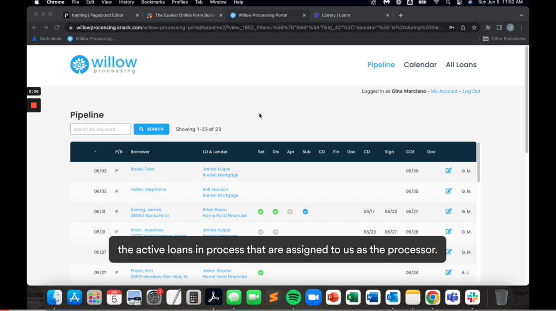 Willow Processing | Training - Portal-Sr