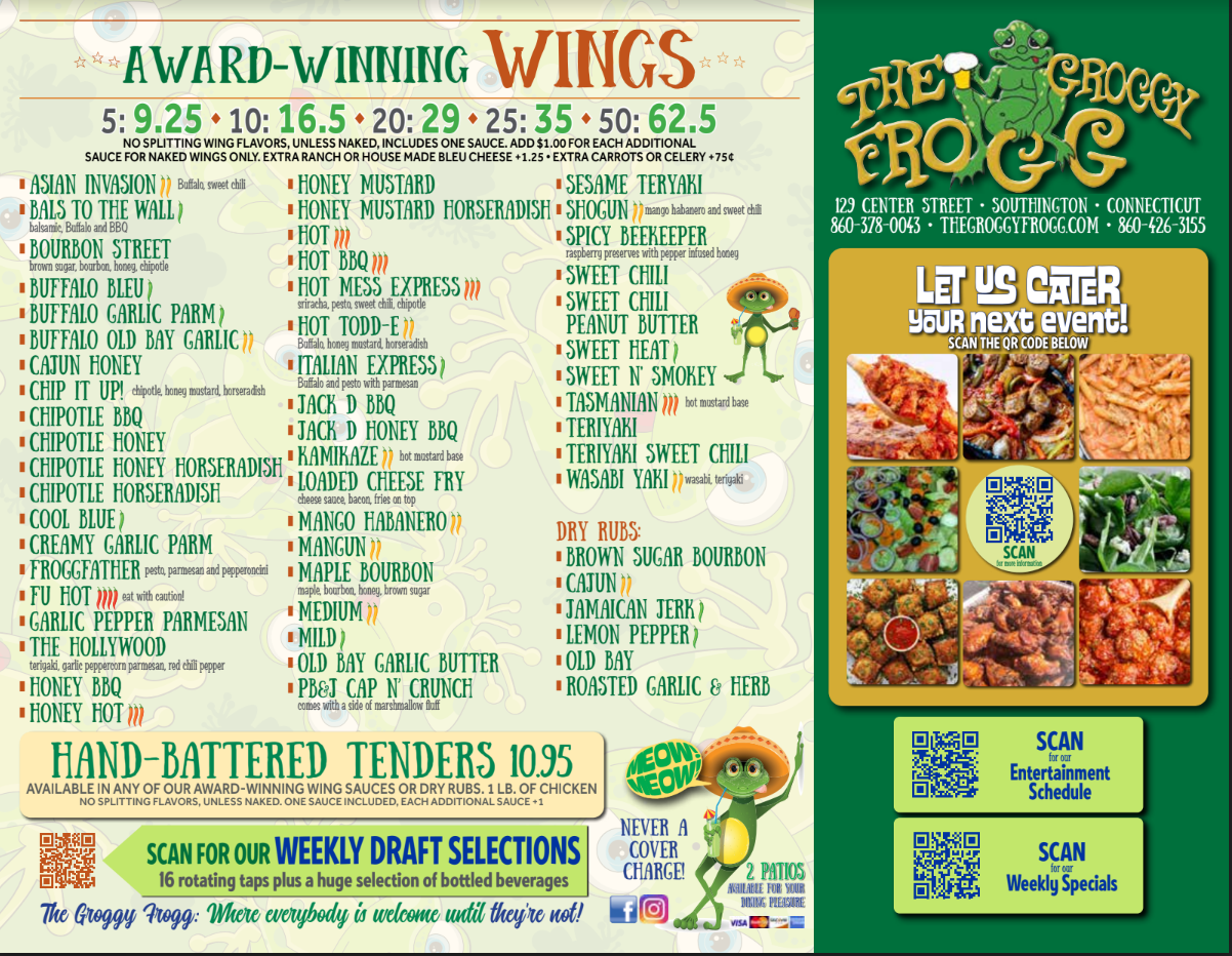 The Groggy Frogg - Best Wings in Southington