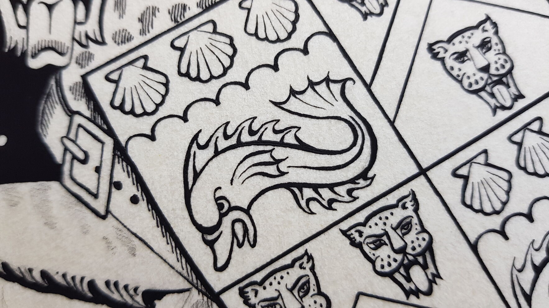 Heraldic bookplate featuring the arms of Mr Brenton Simons