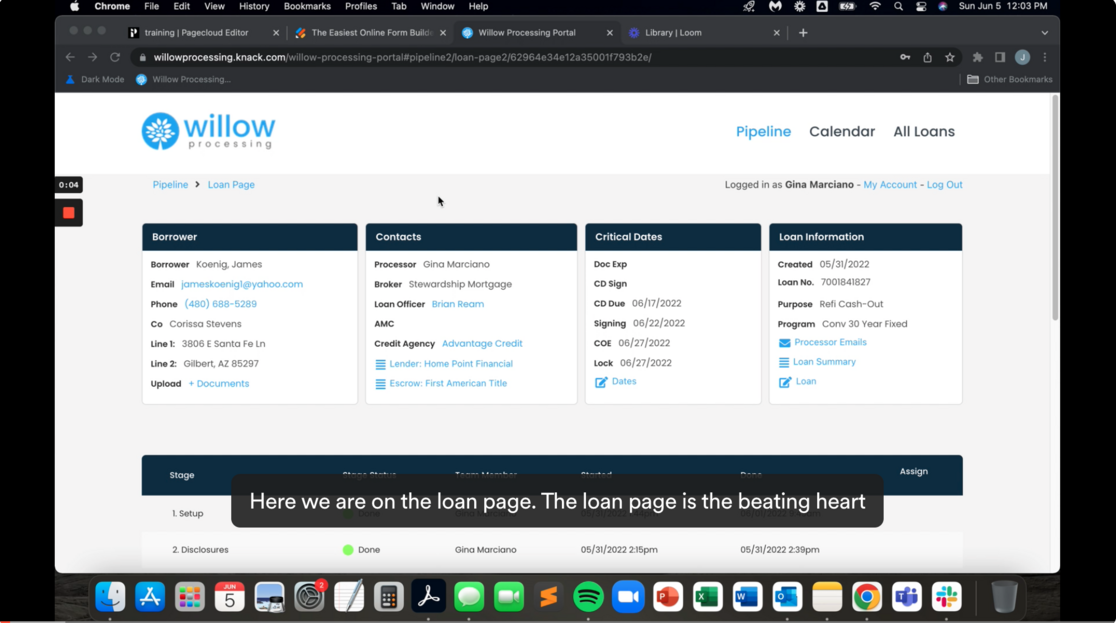Willow Processing | Training - Portal-Sr