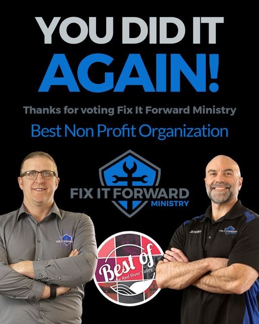 Fix It Forward Ministry voted Best Non-profit Organization for the second year in a row! - Fix ...
