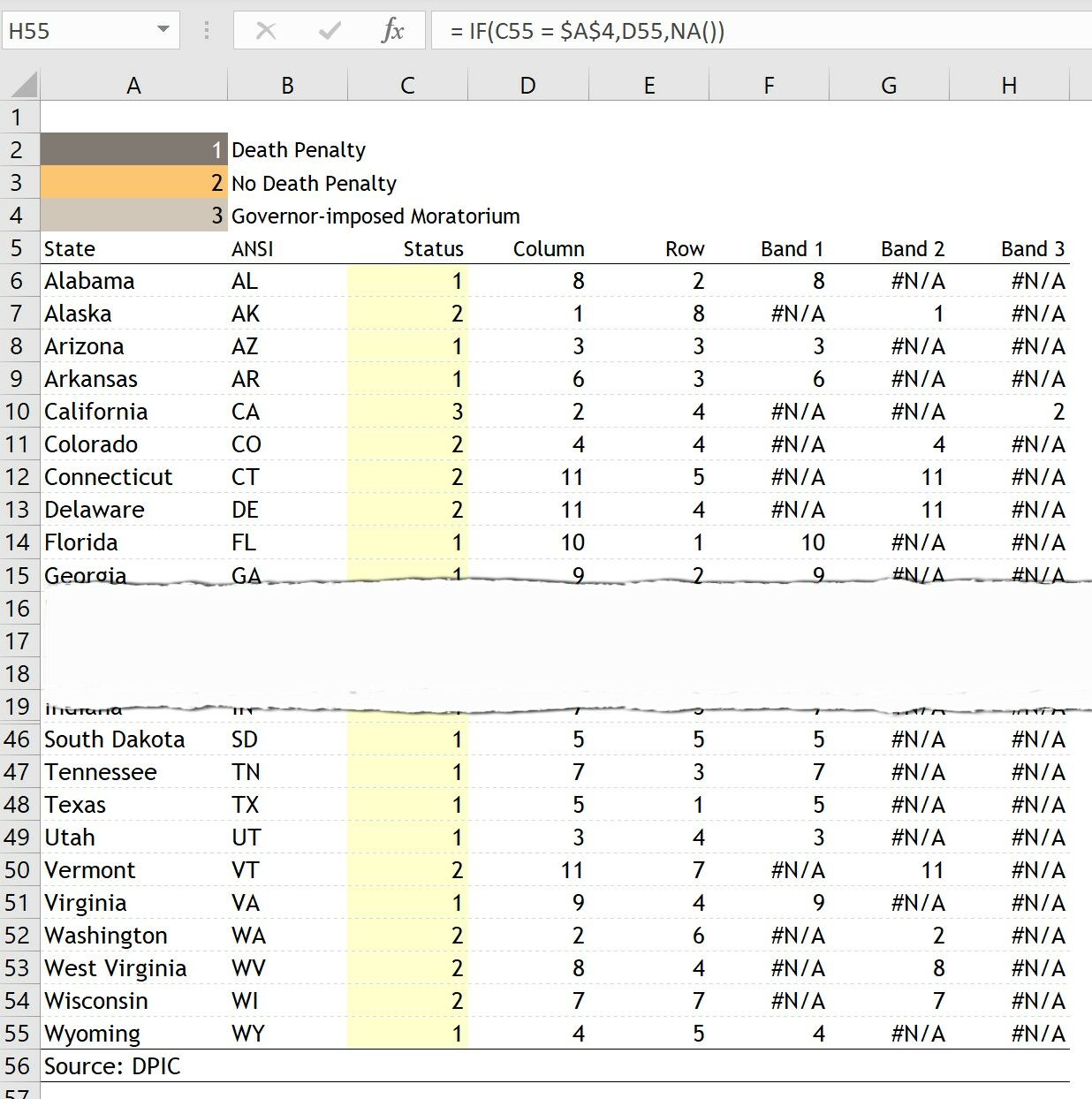 How to create a Grid Map with circles in Excel