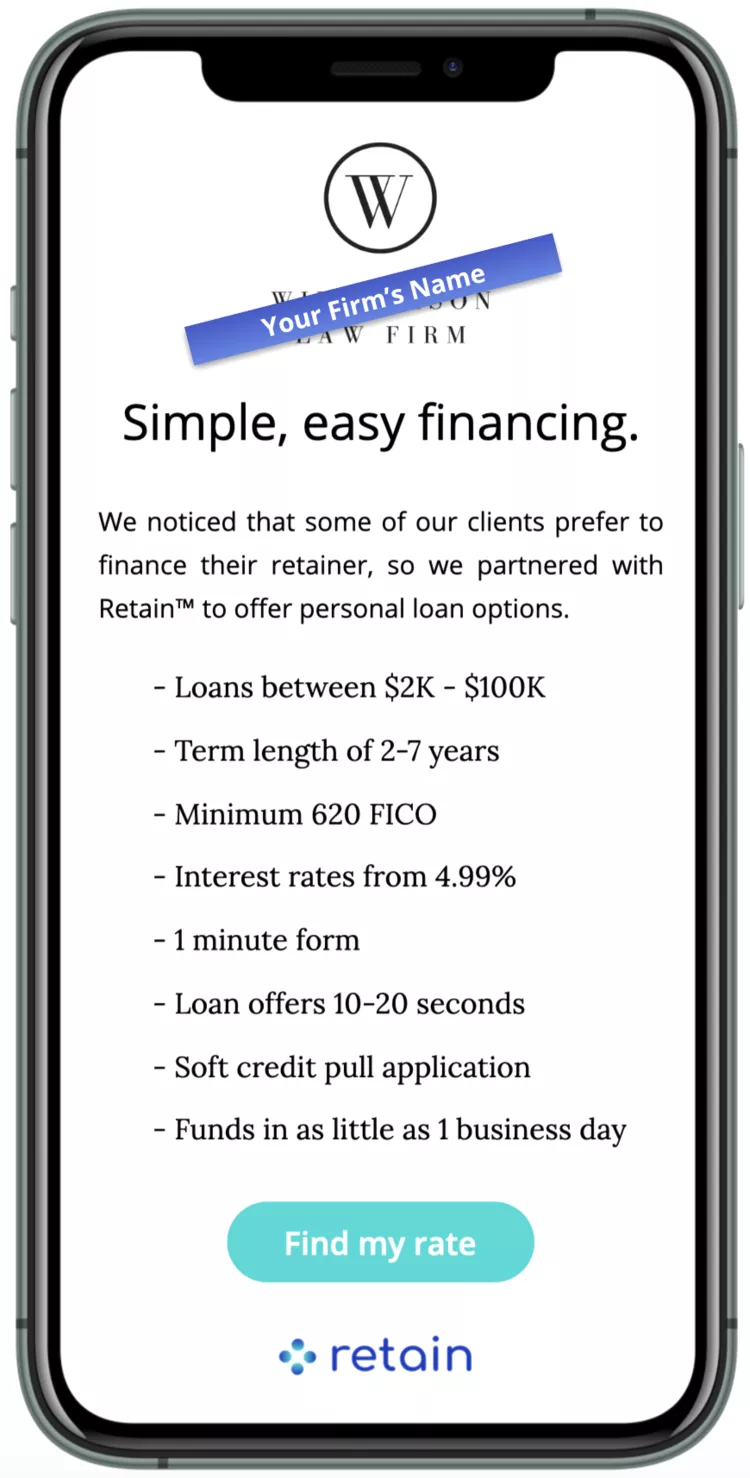 Retain Finance | Legal Retainer Financing for Attorneys