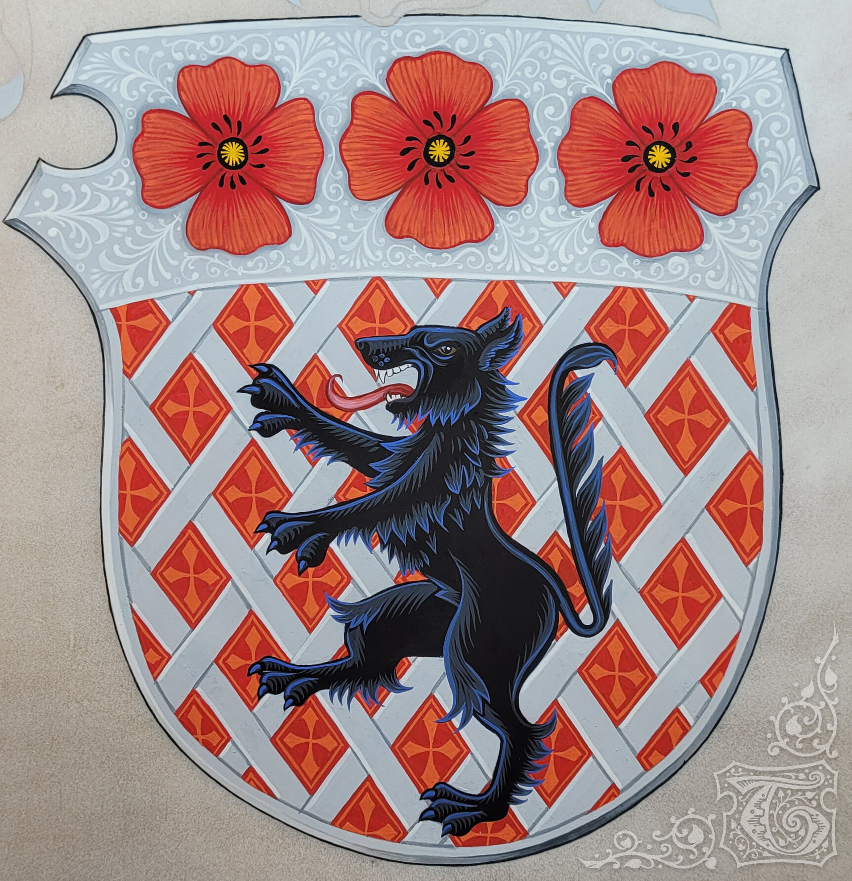 Heraldic achievement for Elizabeth Hodges