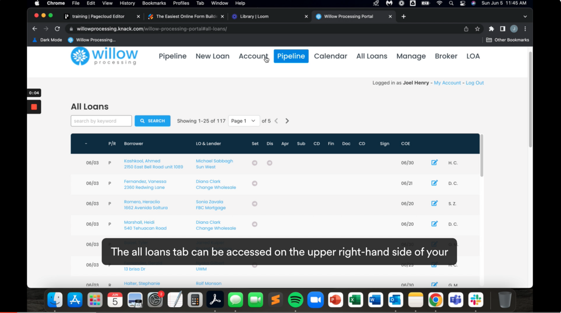 Willow Processing | Training - Portal-Sr